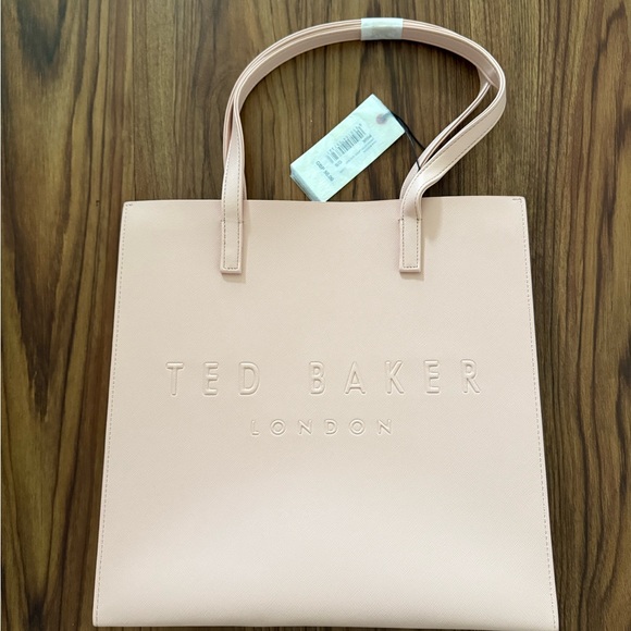 Ted Baker | Bags | Ted Baker Soocon Black Crosshatch Large Icon Bag In Light Pink | Poshmark